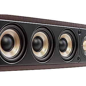 Polk Signature Elite ES35 Slim Center Channel Speaker - Hi-Res Audio Certified, Dolby Atmos & DTS:X Compatible, 1" Tweeter & (6) 3" Woofers, Dual Power Port for Effortless Bass, Contemporary Walnut