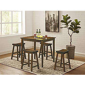 Lexicon Victoria Saddle Wood Dining Stools (Set of 2), 17.5" SH, Distressed Cherry