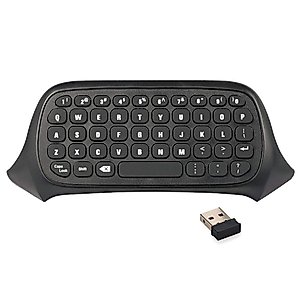 OSTENT 2.4G Wireless Chat Gamepad Keyboard with Headset Audio for Microsoft Xbox One/S/X Controller Color Black