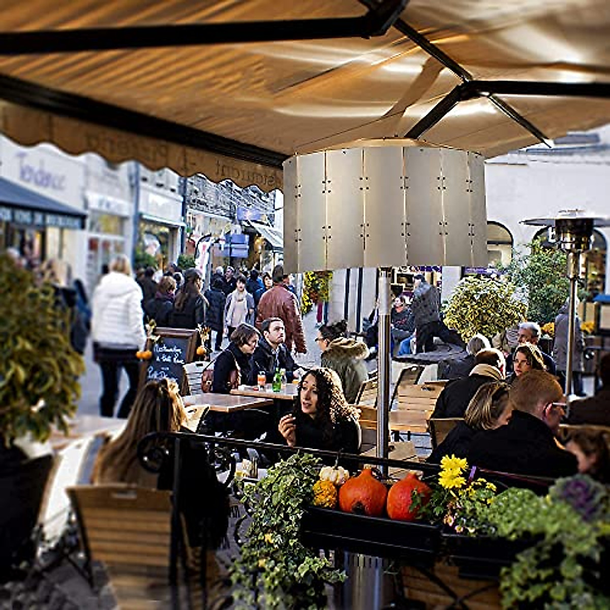 Patio Heater Reflector, Adjustable Heat Focusing Reflector Heater Reflector Shield for Round Natural Gas and Propane Patio Heaters (35 x 15 In)