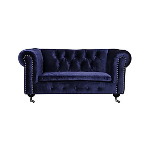American Home Classic Claire 10" Velvet Upholstered Dog's Sofa in Navy