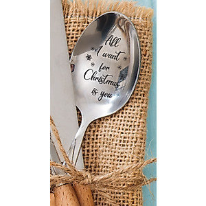 All I want for Christmas is You Engraved Spoon Gift For Christmas | Christmas Stocking Stuffer | Stainless Steel 7 inches Teaspoon
