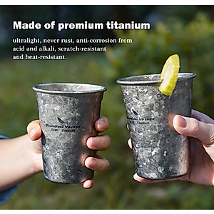 iBasingo 350ml/12oz Titanium Beer Cup Single Layer Mug Coffee Tea Cola Cup Outdoor Camping Travel Lightweight Water Cup Picnic Garden Party Cup Festival Gift Ti3087D