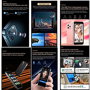 Global Version Soyes XS12 Mini 4G Smartphone 3.0 Inch Dual Sim Ultra Thin Unlocked Card Mobile Phone WiFi Bluetooth Hotspot Student Pocket Cellphone (Black 64GB)