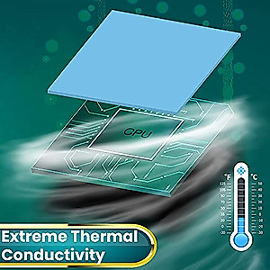 Nab Cooling Thermal Pad 15 W/mK, 90x50 Heat Resistance, Non-Conductive, High-Temperature Resistance, Silicone Thermal Pads for Laptop, Heatsink, GPU, CPU, LED & PS4 (90x50x1.5)