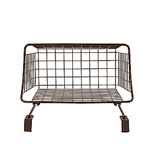 Spectrum Grid Over The Cabinet Wire Storage Basket Large (Bronze) - Organizer for Bathroom, Kitchen, Under Sink, Pantry, Hair Tools, & More