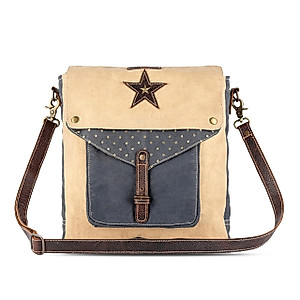 SIXTEASE Womens Shoulder Bag Vintage Style Shoulder Bags for Women - Made with Genuine Leather, Upcycled Canvas, or Hair On - Handmade, Adjustable Strap, Brass and Zinc Hardware - Carina