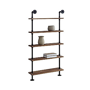 4D Concepts Anacortes SHELFS, Black Pipe/Brown Shelves