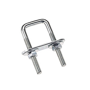 uxcell Square U-Bolts 3/4"(20mm) Inner Width Carbon Steel M6 with Nuts, Frame Plate, Round Washers 4 Set