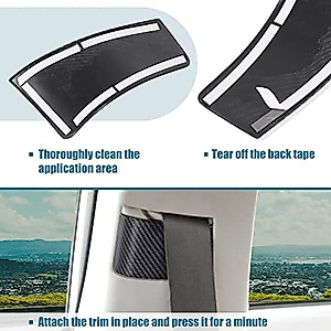 X AUTOHAUX 1 Pair Safety Belt Button Cover Trim for Dodge Challenger 2015-2021 Carbon Fiber Pattern Black Decoration Sticker