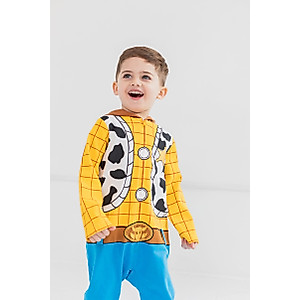 Pixar Toy Story Woody Toddler Boys Zip Up Coverall Blue/Yellow 2T