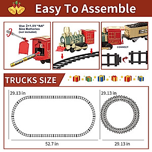 XINGYING Train Set - Electric Train Toys, Toddler Train w/Light and Sounds (ON/Off), Classical Train Sets for boys w/Locomotive,Carriages and Tracks,Christmas Toy Train Gifts for 3 4 5 6 Year Old Kids
