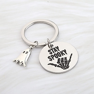 TGBJE Halloween Party Gift Stay Spooky Keychain Halloween Ghost Gift Halloween Horror Gift Trick or Treat Gift (stay spooky kc)
