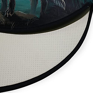 ALAZA Animal Wolf in The Dark Round Area Rug Non-Slip Floor Mat for Dorm Bedroom Living Room Home Decor 3ft Diameter