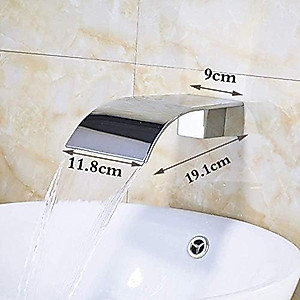 Kitchen Taps Kitchen Tap Faucet Brushed Nickel Waterfall Bathroom Faucet Wall Mount Dual Hole Bathroom Bathtub Mixer Tap Single Handle Brass Hot Cold Water Faucet