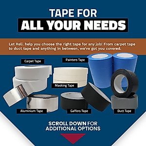 Reli. Duct Tape, Black | 1.88" x 60 Yards Total (2 Rolls, 30 Yds Each) | Heavy Duty Duct Tape - Waterproof, Tear by Hand |Black Duct Tape for Repairs, Construction, Bundles, Piping,Box Sealing (Black)