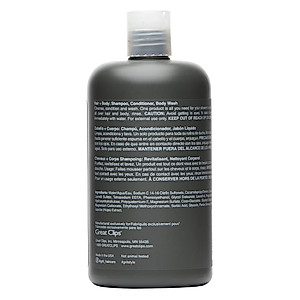 GREAT CLIPS GRIT Hair & Body, 16.9oz | 3-in-1 Shampoo, Conditioner & Body Wash for Men | Washes & Moisturizes Hair & Skin