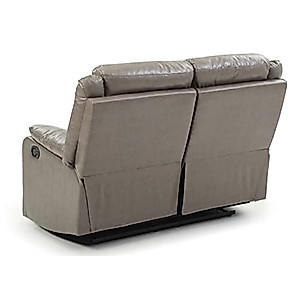 Glory Furniture Double Reclining Love Seat, Gray Faux Leather