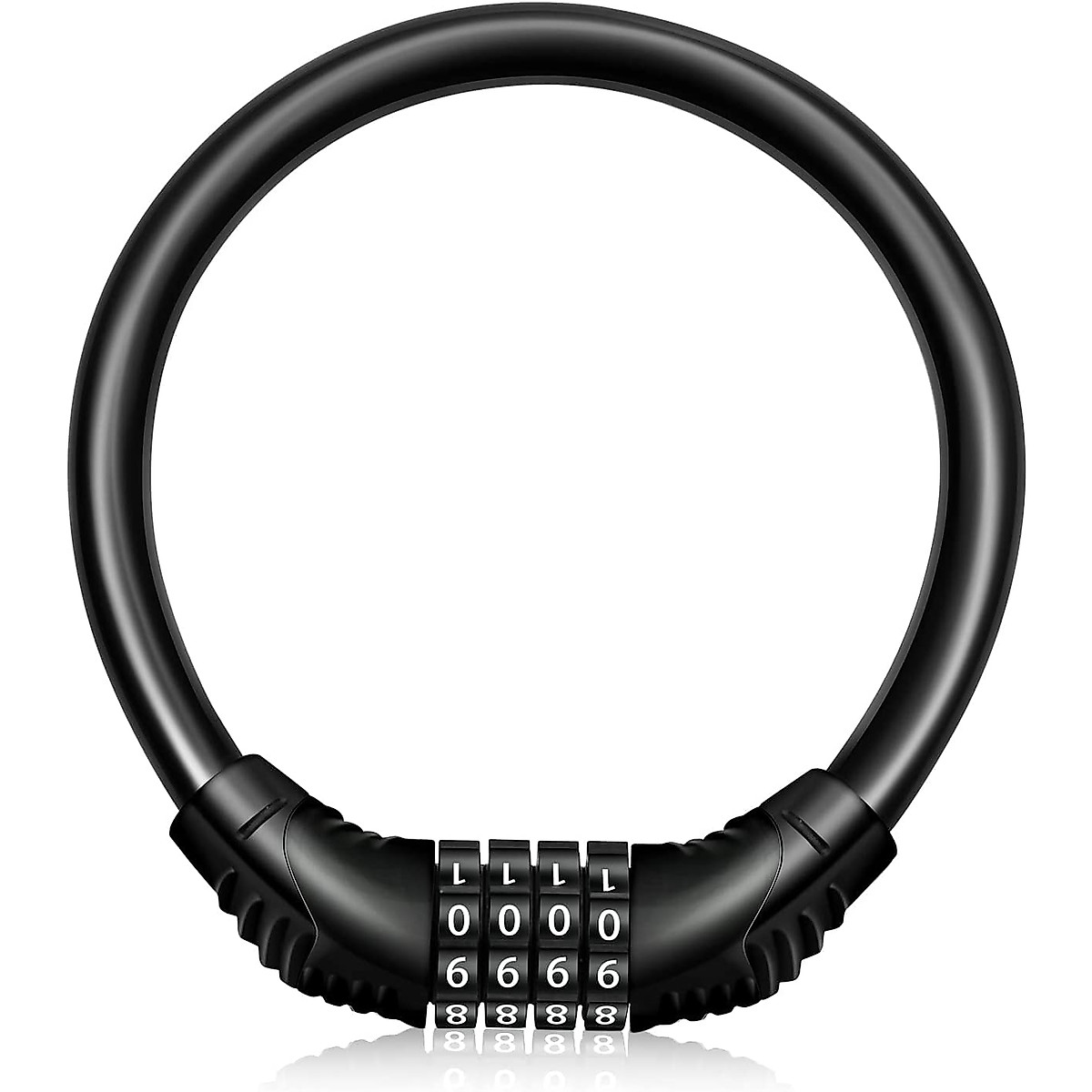 Bike Lock Portable Bike Locks Cable High Security Bicycle Lock Cycling Lock with 4-Digits Codes Ideal to Secure Bike, Motorbike, Cycles