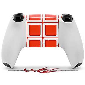 WraptorSkinz Skin Wrap compatible with Sony PS5 DualSense Controller Squared Red (CONTROLLER NOT INCLUDED)