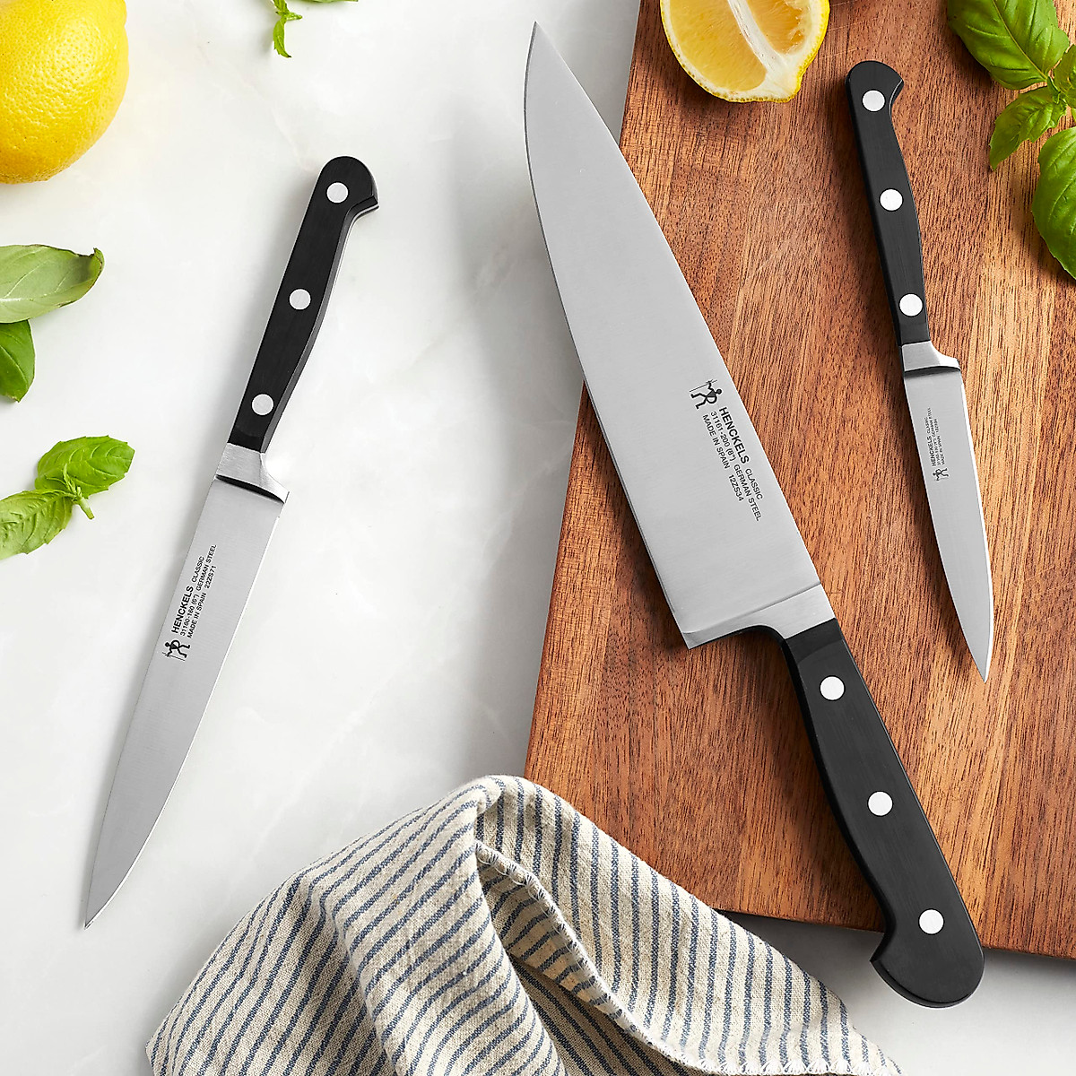 HENCKELS Classic Razor-Sharp 3-pc Knife Set, German Engineered Informed by 100+ Years of Mastery