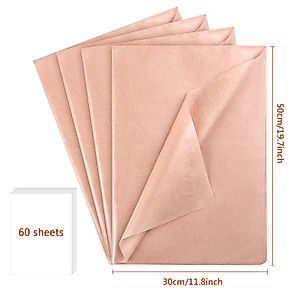 Naler 60 Sheets Champagne Tissue Paper Rose Gold Gift Wrapping Tissue Paper Bulk for Christmas Wedding Birthday Valentine's Day Decoration, 14x20 Inch