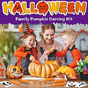 ZYSUN Pumpkin Carving Kit,Halloween Decorations Stainless Steel Pumpkin Carving Tools,Pumpkin Carving Kit for Kids Adults,Carver Tool with Carrying Bag,Family DIY Carving Pumpkins Gift (7PCS)
