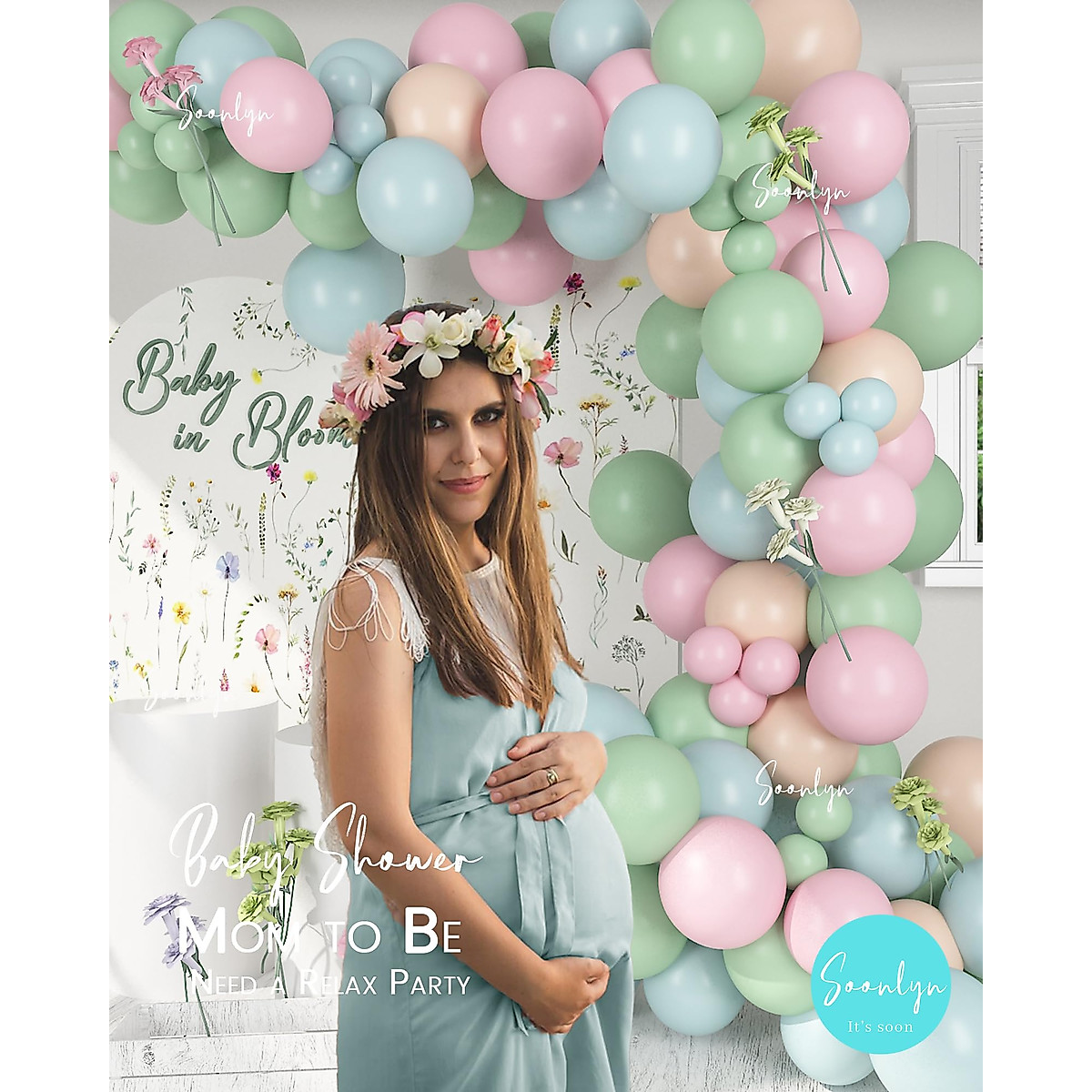 Soonlyn Baby In Bloom Balloon Arch Kit 14ft, Baby In Bloom Baby Shower Decorations, Wildflower Baby Shower Decorations, Bridal Shower, Wedding, Birthday
