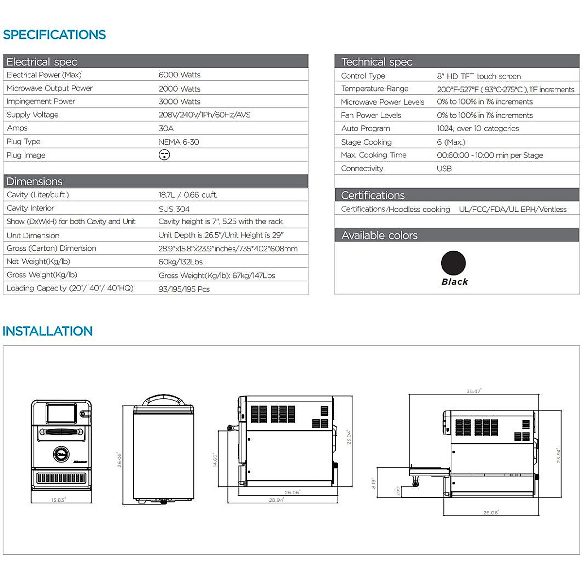 Midea Equipment G1 High Speed Oven, Stainless Steel