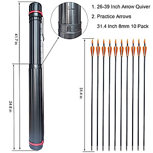 Archery Bow and Arrows Set for Adults 30 40 lbs with Quiver Target Faces Arm Guard Finger Saver,Takedown Longbow Kit for Starters Outdoor Hunting Training Practice Toy Right Hand (30LB with Bow Case)