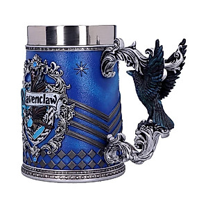 Nemesis Now Harry Potter Ravenclaw Hogwarts House Collectible Bronze Resin Tankard, 1 Count (Pack of 1), Blue Silver