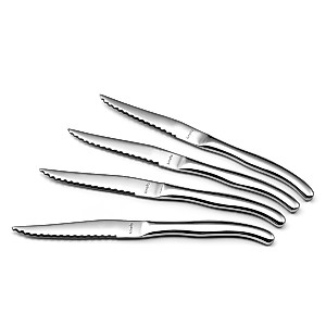 Amefa 6-Piece Virgule Mirror Steak Knife Set, Silver