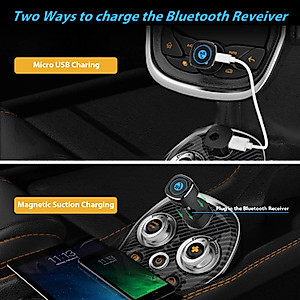 Esky Bluetooth Receiver for Car, 3.5mm Aux Bluetooth Car Adapter, Bluetooth 5.0 Wireless Car Audio Stereo Kits with Hands-Free Call, Dual 2.4A USB Ports Car Charger - US Patent No. US 10,272,845 B2