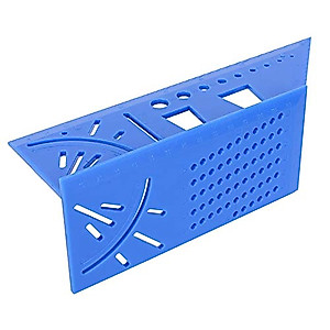 Agatige 2PCS Saddle T Square Ruler, Saddle Layout Square Gauge Plastic 45/90 Degree Angle T Ruler 3D Mitre Angle Protractors Woodworking Measuring Tools for Carpenter, Blue
