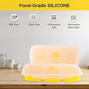 1 Cup SILICONE FREEZER MOLDS with lids, SILICONE STORAGE CONTAINERS, SILICONE MOLDS for Food, Soup Sauce Meal Prep, (BPA Free)