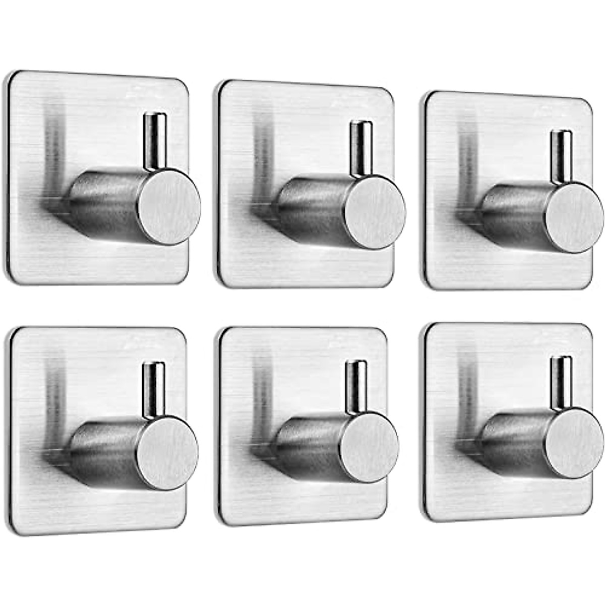 Adhesive Hooks Heavy Duty Wall Hooks Waterproof on Hooks Wall Hangers Waterproof Stainless Steel Sticky Hooks for Hanging Bathroom Kitchen Home