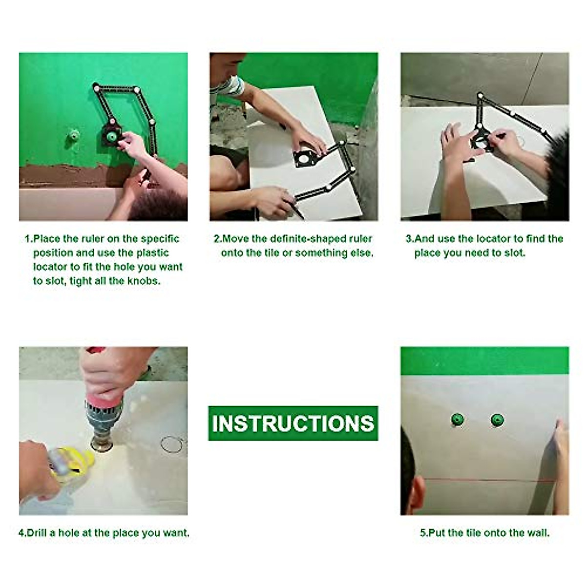 Amenitee Six-Sided Aluminum Alloy Angle Measuring Tool - Universal Opening Locator-Universal Ruler - Full Metal Multi Angle Measuring Tool-Upgraded Aluminum Alloy Ruler (six sides)