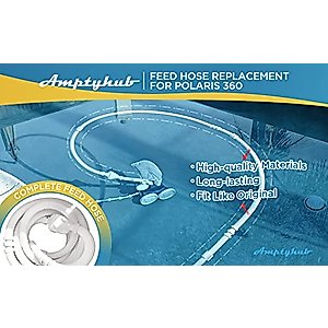 Amptyhub 9-100-3100 Feed Hose Complete with Back-Up Valve and Universal Wall Fitting Replacement for Polaris 360 (Not Compatible with Polaris 280 380）)