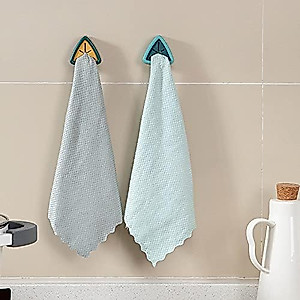 Towel Holder Towel Storage Racks Hanger Adhesive Towels Storage Wash Cloth Clip Sucker Wall Window Bathroom Kitchen Accessories (Sky Blue)