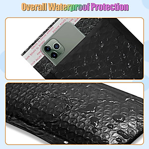 4 x 8 Inch Bubble Mailers 60 Pack, Self-Seal Poly Padded Envelope, Waterproof Shipping Bags for Small Business, Black