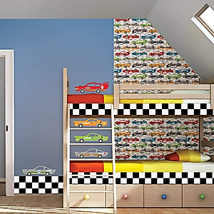 Hopepak Black and White Contact Paper Peel and Stick Wallpaper 17.7''×118" Mosaic Checkered Wallpaper Lattice Self Adhesive Removable Wallpaper for Bedroom Bathroom Cabinet Shelf Drawer Liner