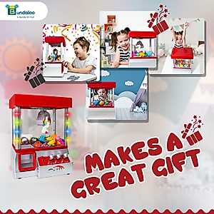 Bundaloo Claw Machine Arcade Game with Sound, Cool Fun Mini Candy Grabber Prize Dispenser Vending Toy for Kids, Boys & Girls (The Original Claw W/Lights)