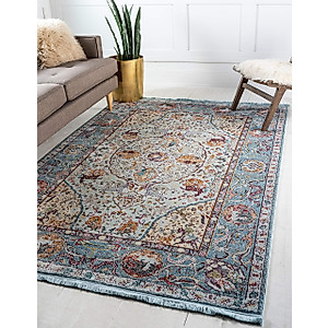 Unique Loom Baracoa Collection Area Rug - Rumba (2' 2" x 3' 1" Rectangle, Light Blue/ Cream)