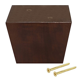 ComfortStyle Furniture Legs for Sofa Chair Couch or Ottoman, Set of 4 Replacement Feet, 3 Inch Tall, Square with Tapered Sides, Walnut Finish