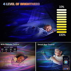 Galaxy Projector for Bedroom,Northern Lights Aurora Projector,Music Speaker Star Light Projector,8 White Noise Night Light Projector Works with Phone App for Kids Adults Room Decor Ceiling Party