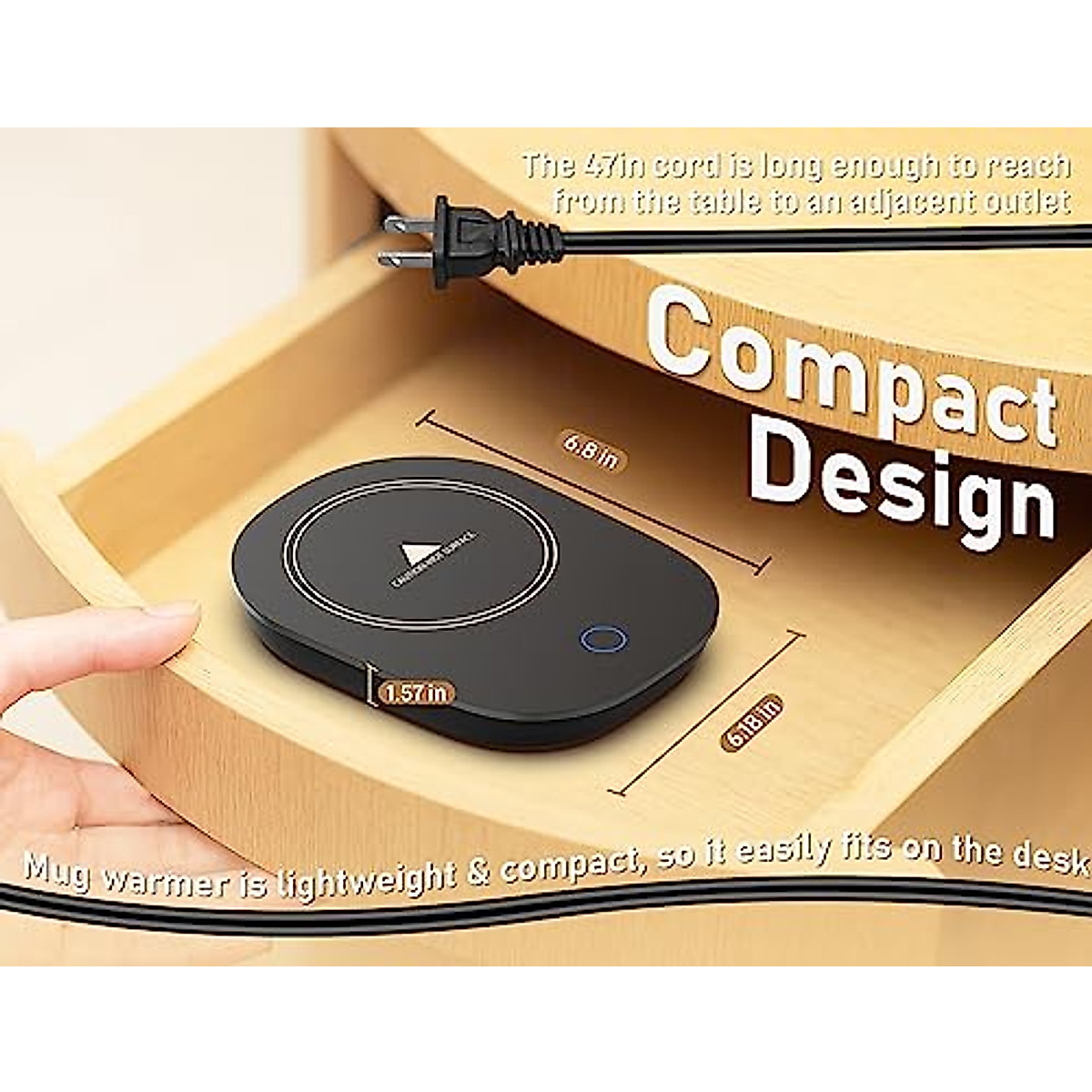 Coffee Mug Warmer, Candle Warmer, Gravity-Induction Coffee Warmer for Desk Auto Shut Off/On, Candle Wax Cup Warmer Fits Most Cups & Jar Candles, Heated Mug Heater for Coffee and Tea, Coffee Gifts