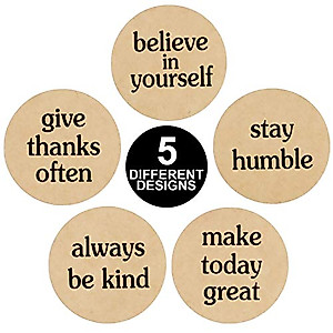 1000 Pieces Be Kind Stickers Motivational Saying Stickers Natural Kraft Inspirational Sealing Stickers for Office Home Party, 5 Styles, 1.5 Inches
