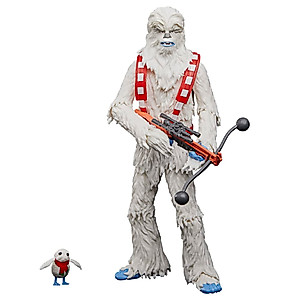 Star Wars The Black Series Wookiee (Holiday Edition) 6-Inch Collectible Christmas Action Figure F5303 Ages 4 and Up includes Figure, porg toy and bowcaster accessory