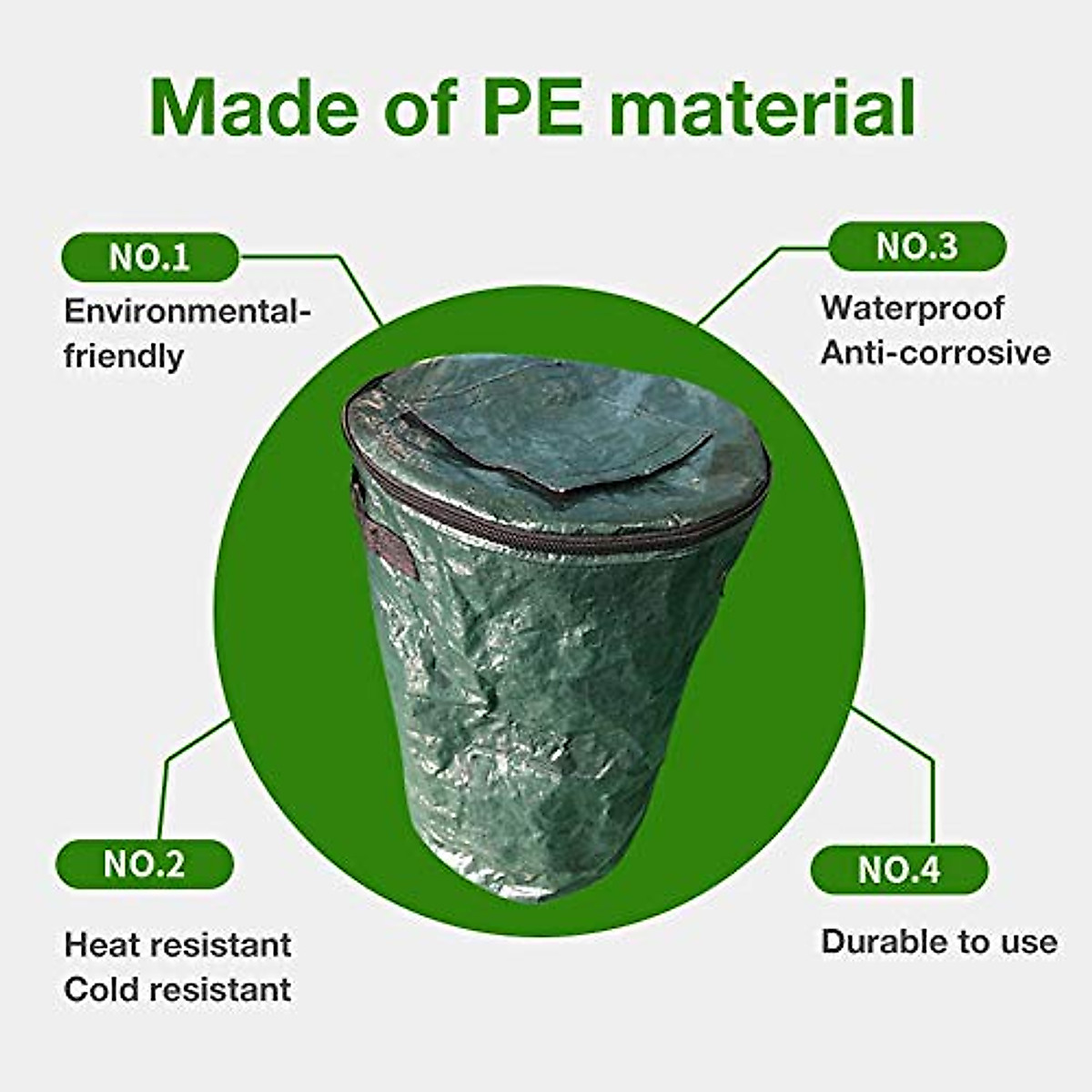 Garden Waste Bags, Collapsible Compost Bin, Compost Bin Clean for Home Garden Waste Composter Grow Bag Eco Friendly Tools