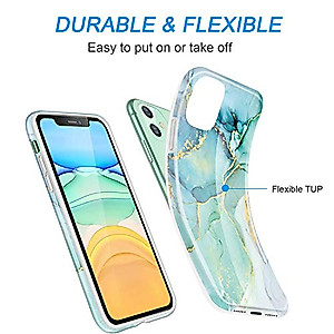 luolnh Compatible with iPhone 11 Case,iPhone 11 Marble Case,Brilliant Design Shockproof Flexible Soft Silicone Rubber TPU Bumper Cover Skin Case for iPhone 11 6.1 inch 2019 -Abstract Mint
